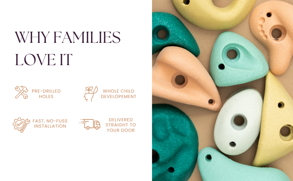 Everett & Avery Co. Premium Rock Climbing Holds (Earth Tones)